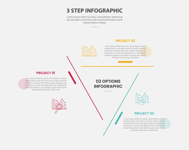 3 points template infographic outline style Vector Image