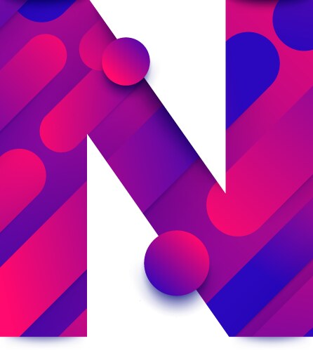 Letter n english alphabet education for children Vector Image