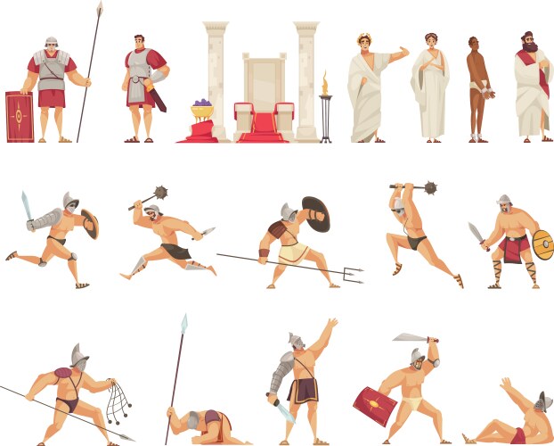 Silhouettes of ancient warriors Royalty Free Vector Image