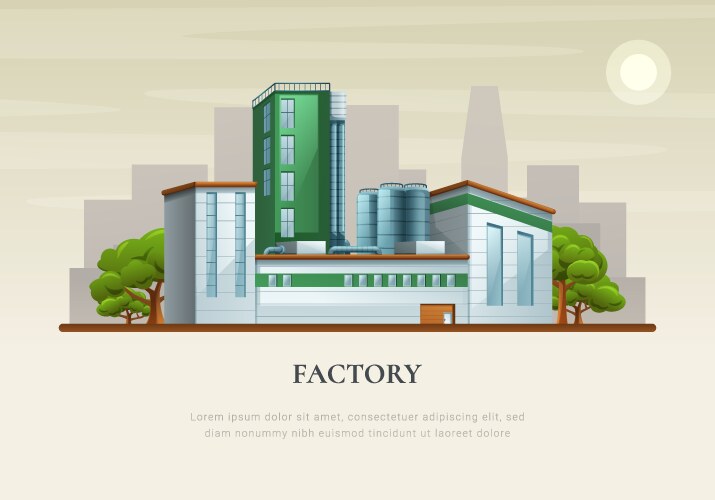 Factory flat poster Royalty Free Vector Image - VectorStock