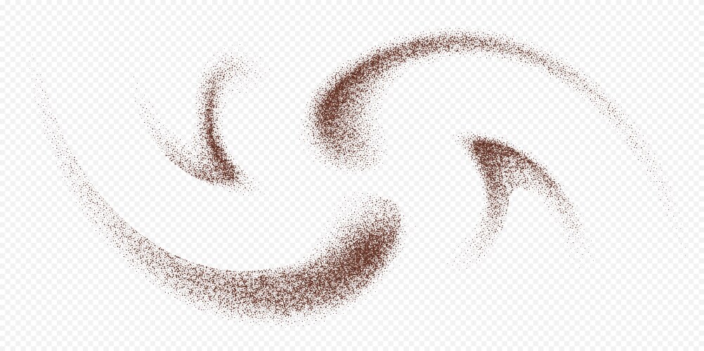 Flying coffee or chocolate powder dust particles Vector Image