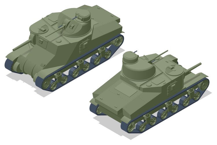 Isometric ussr tank destroyer su-85 Royalty Free Vector