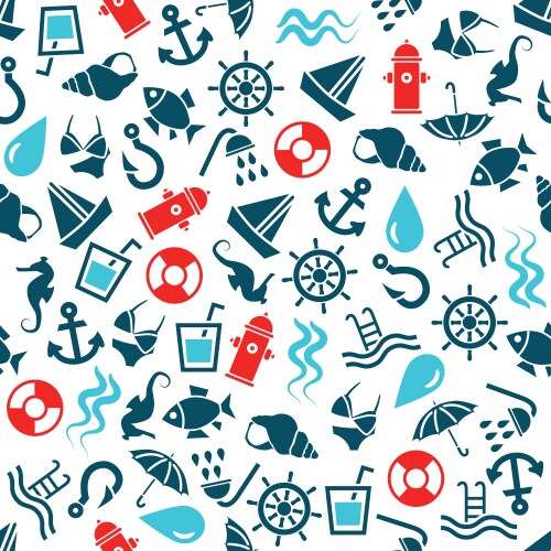 Sea theme pattern Royalty Free Vector Image - VectorStock