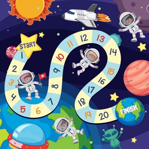 Space board game concept Royalty Free Vector Image