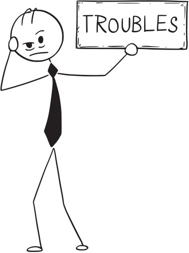 Conceptual cartoon depressed businessman Vector Image