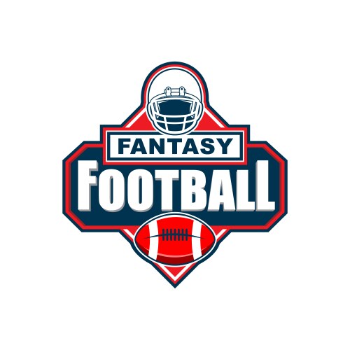 Fantasy football badge logo design Royalty Free Vector Image