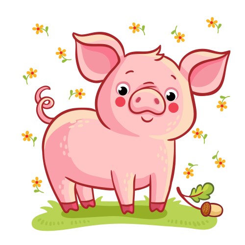 Pig animal farm isolated icon Royalty Free Vector Image