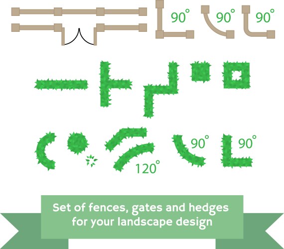 Realistic hedge hedges vegetation ornamental Vector Image