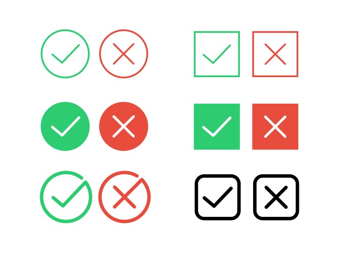 Correction Mark and X Vector Images (over 2,600)