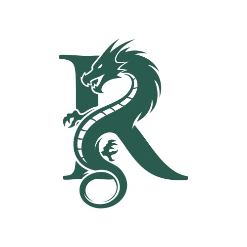 Dragon Monogram Logo - Letter R Royalty Free Vector Image
