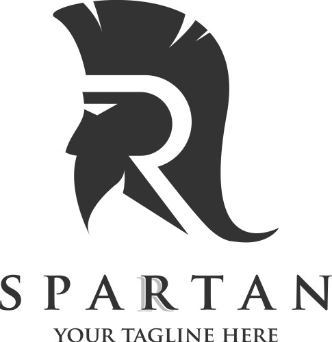 Spartan logo design helmet template Royalty Free Vector