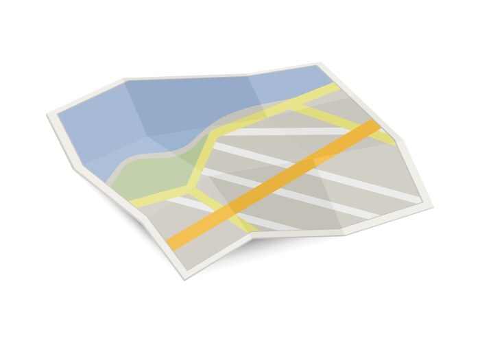 Folding paper map flat icon Royalty Free Vector Image