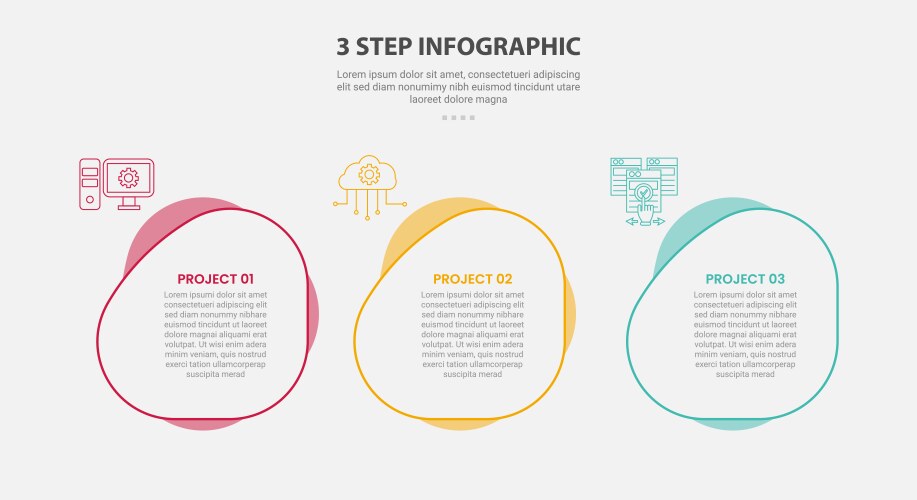 5 points template infographic outline style Vector Image