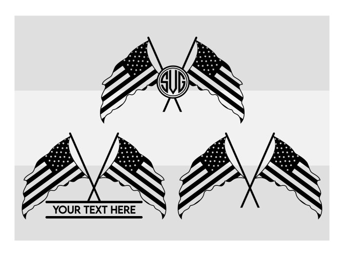 American flag svg silhouette usa monogram Vector Image