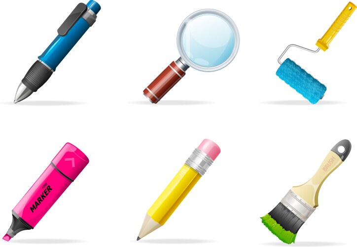 Painting tool cartoon drawing Royalty Free Vector Image