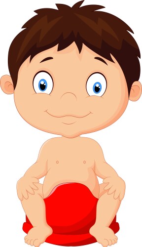 Cartoon Boy Using Potty Royalty Free Vector Image