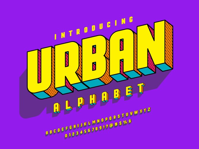 Comic book superhero style font design Royalty Free Vector