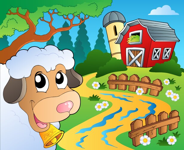 Coloring book sheep theme 2 Royalty Free Vector Image