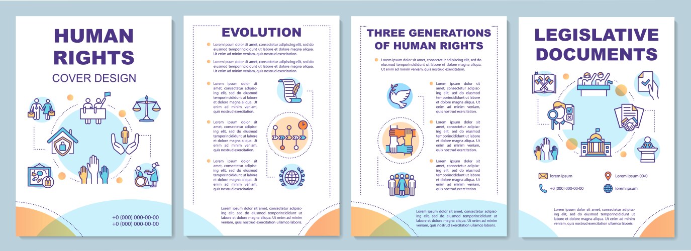 Human rights brochure template Royalty Free Vector Image