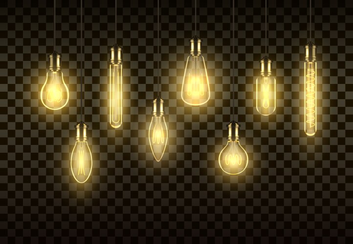 Vintage incandescent lamps Royalty Free Vector Image