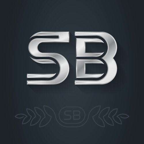 Su - metallic 3d icon or logotype template s Vector Image