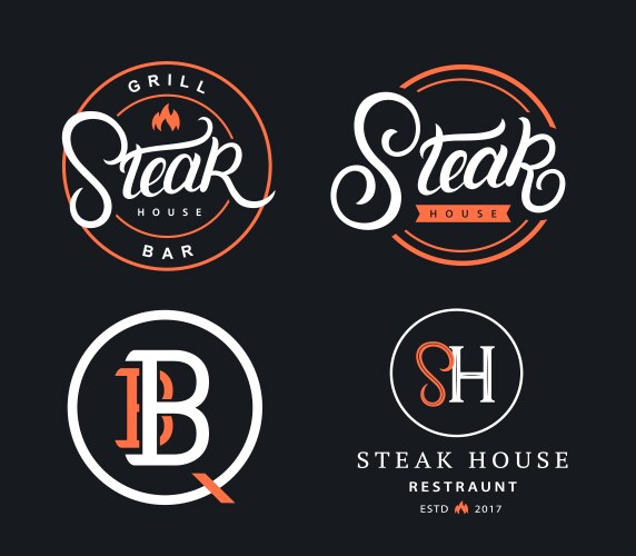 Smokehouse logo design on black background Vector Image