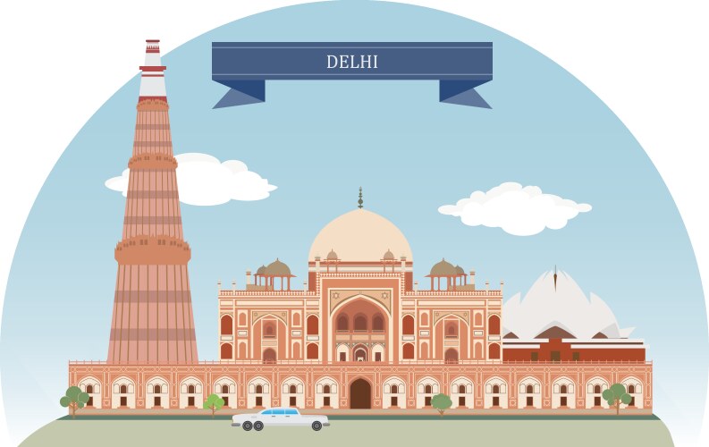 India gate new delhi indian most famous sight Vector Image