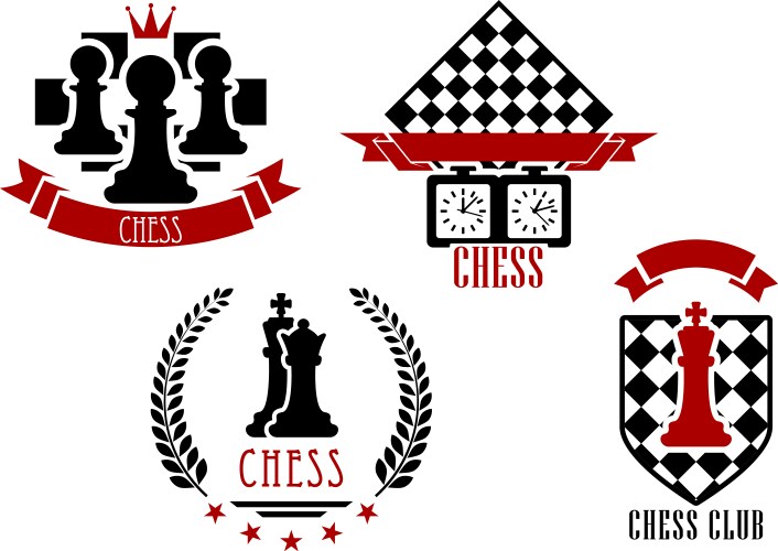 Logic chess game logo simple style Royalty Free Vector Image