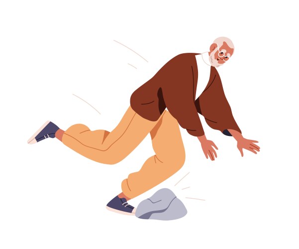 Man falling into open manhole sketch Royalty Free Vector