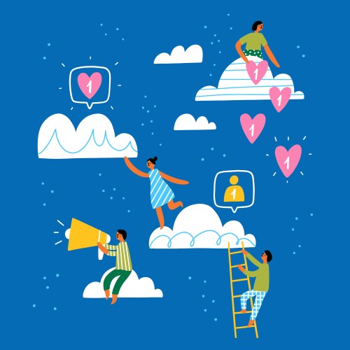 Computer technology communication people Vector Image