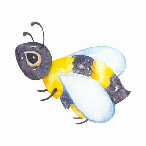 Colorful bee watercolor in beautiful style hand Vector Image