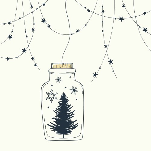 Merry christmas background with silver stars Vector Image