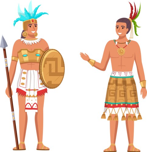 Maya civilization horizontal poster Royalty Free Vector