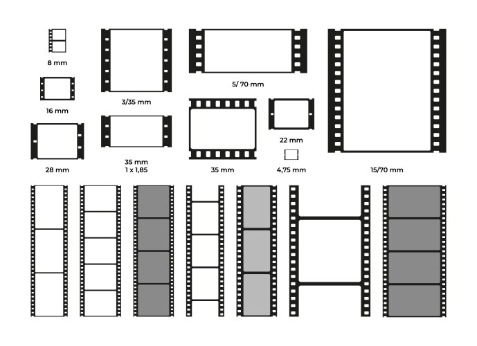 Cinema film strip roll 35mm blank slide frame Vector Image