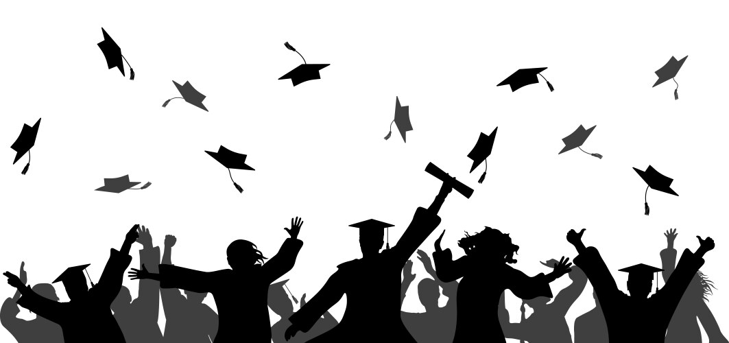 Happy graduation ceremony semi flat color Vector Image