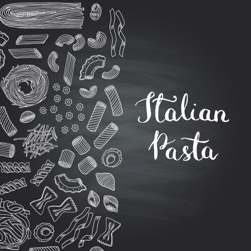 Hand drawn pasta menu vintage line art Royalty Free Vector