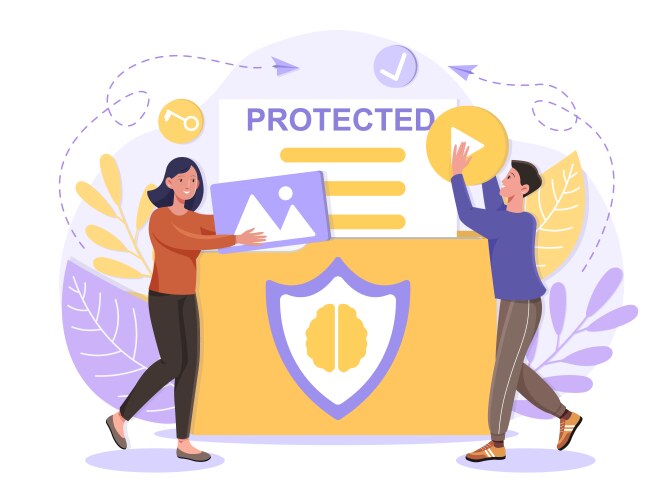 Ai-backed intellectual property protection Vector Image