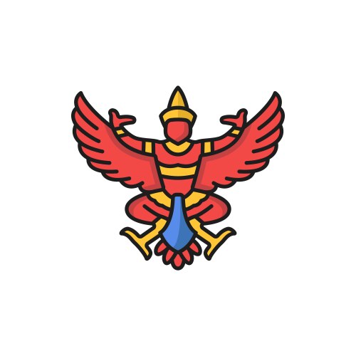 Indonesian garuda symbol spread wings and holding Vector Image