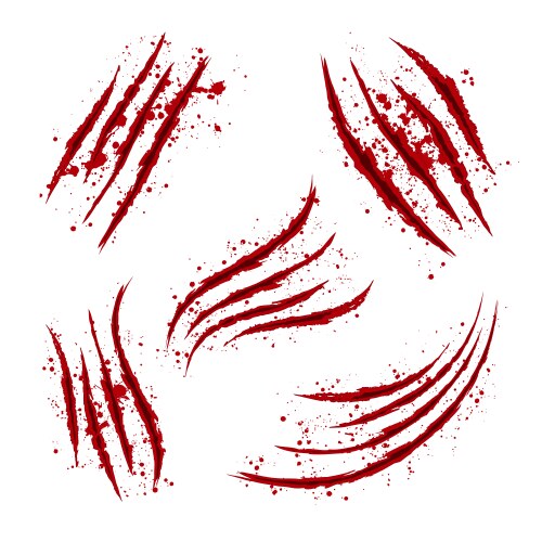 Claw scratch engraving tattoo Royalty Free Vector Image