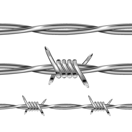 Barbed wire seamless 3d and engraving styles Vector Image