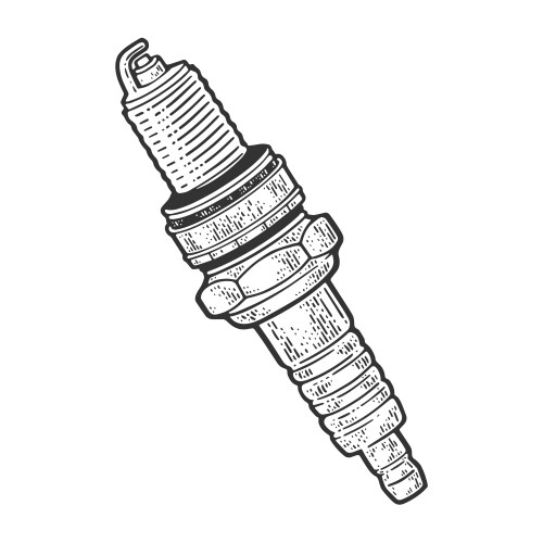 Spark plug drawing isolated hand drawn engraved Vector Image