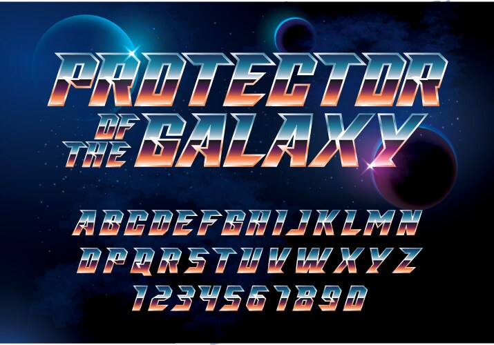 Cartoon space font universe type galaxy typeface Vector Image
