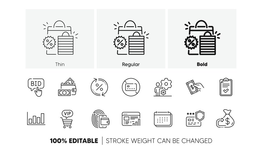 Diagram Graph Approve And Cashback Minimal Line Vector Image