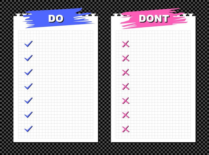Do and dont infographic template frame Royalty Free Vector