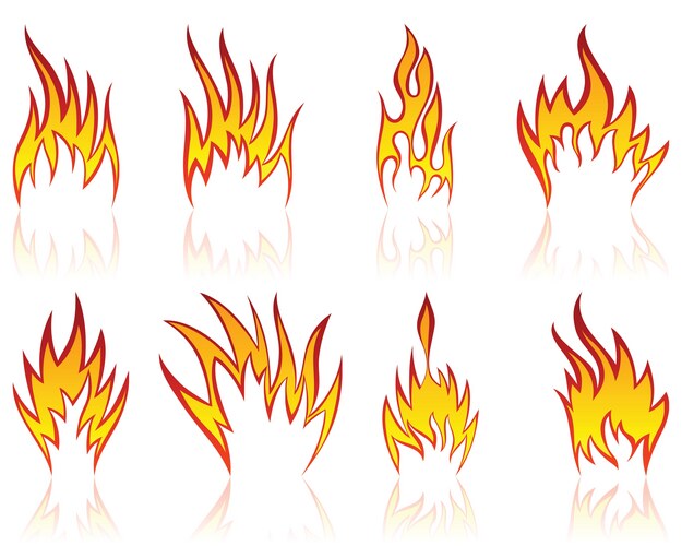 Fire patterns set Royalty Free Vector Image - VectorStock
