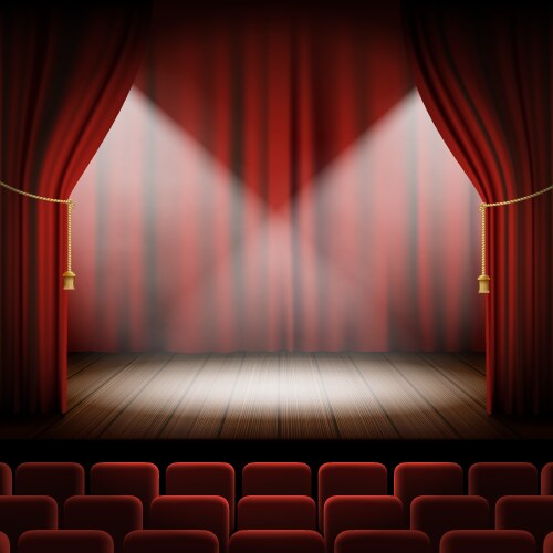 Empty concert hall stage realistic Royalty Free Vector Image