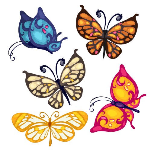 Rainbow monarch butterfly Royalty Free Vector Image