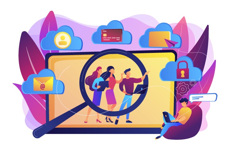 Digital ethics and privacy abstract concept Vector Image