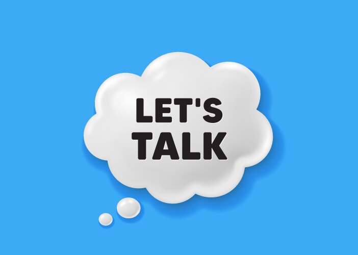 Lets talk tag connect offer sign 3d quotation Vector Image