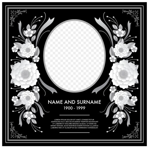 Funeral card 033 Royalty Free Vector Image - VectorStock